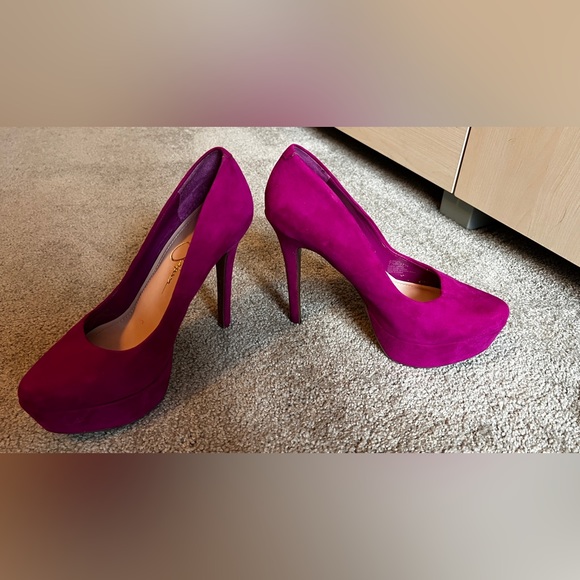 Jessica Simpson | Shoes | Jessica Simpson Pink Suede Barbie Heels ...